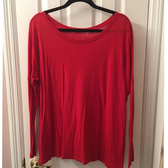 Urban Outfitters | Tops | Red Urban Outfitters Long Sleeve Oversized ...